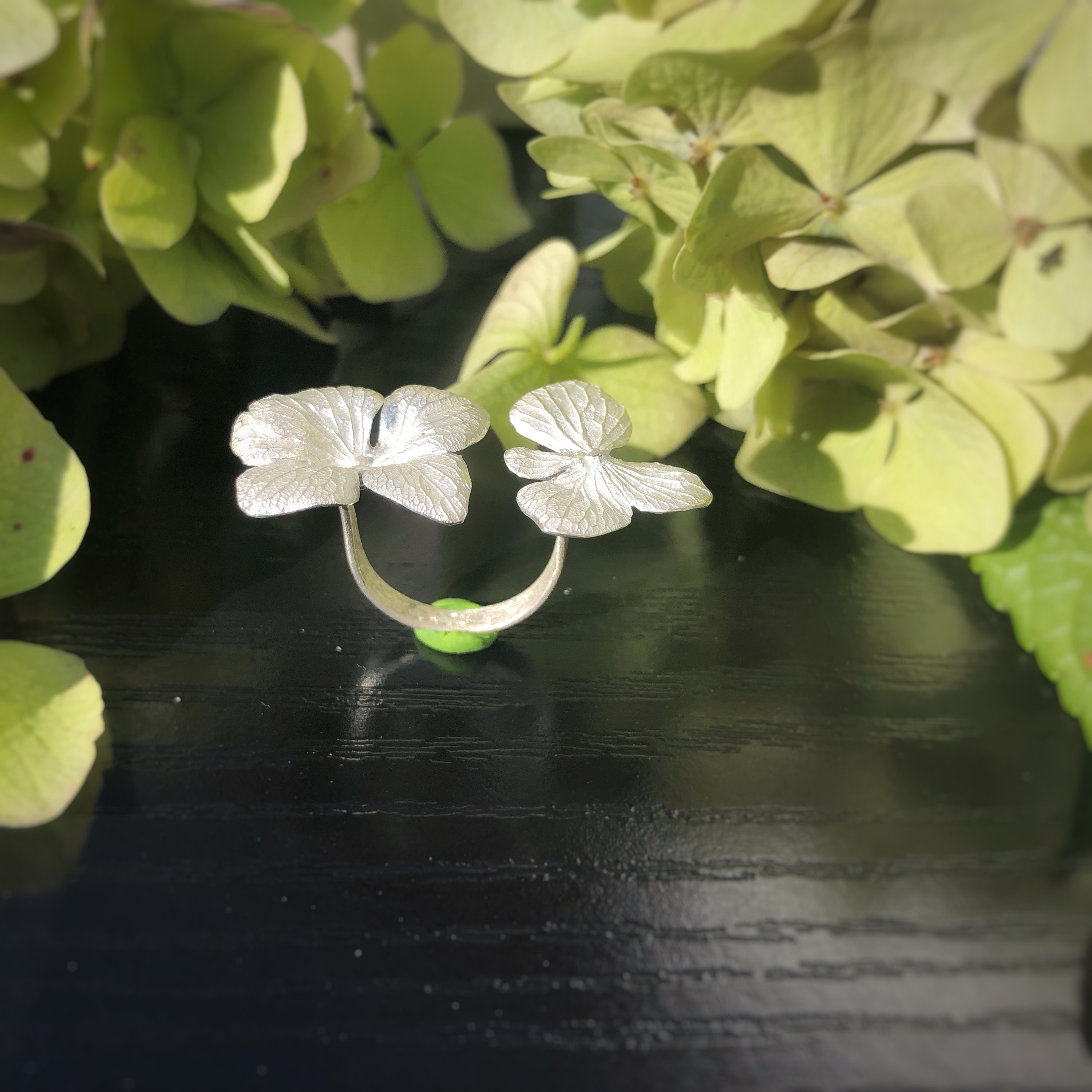Hydrangea Open Ring Sterling Silver Botanical Ring Hydrangea | Etsy