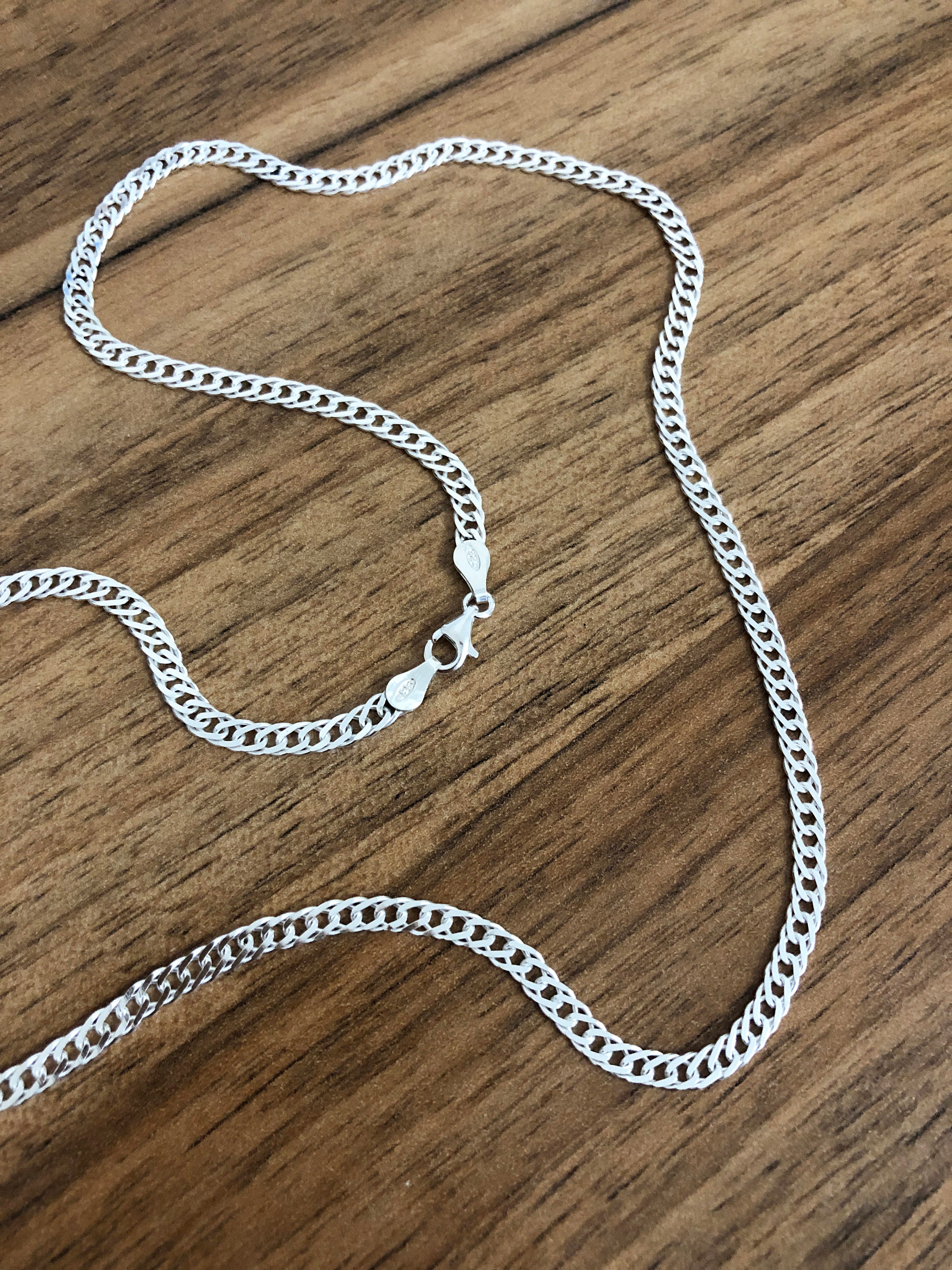 Rombo Link Chain Sterling Silver Necklace or Bracelet Summer - Etsy