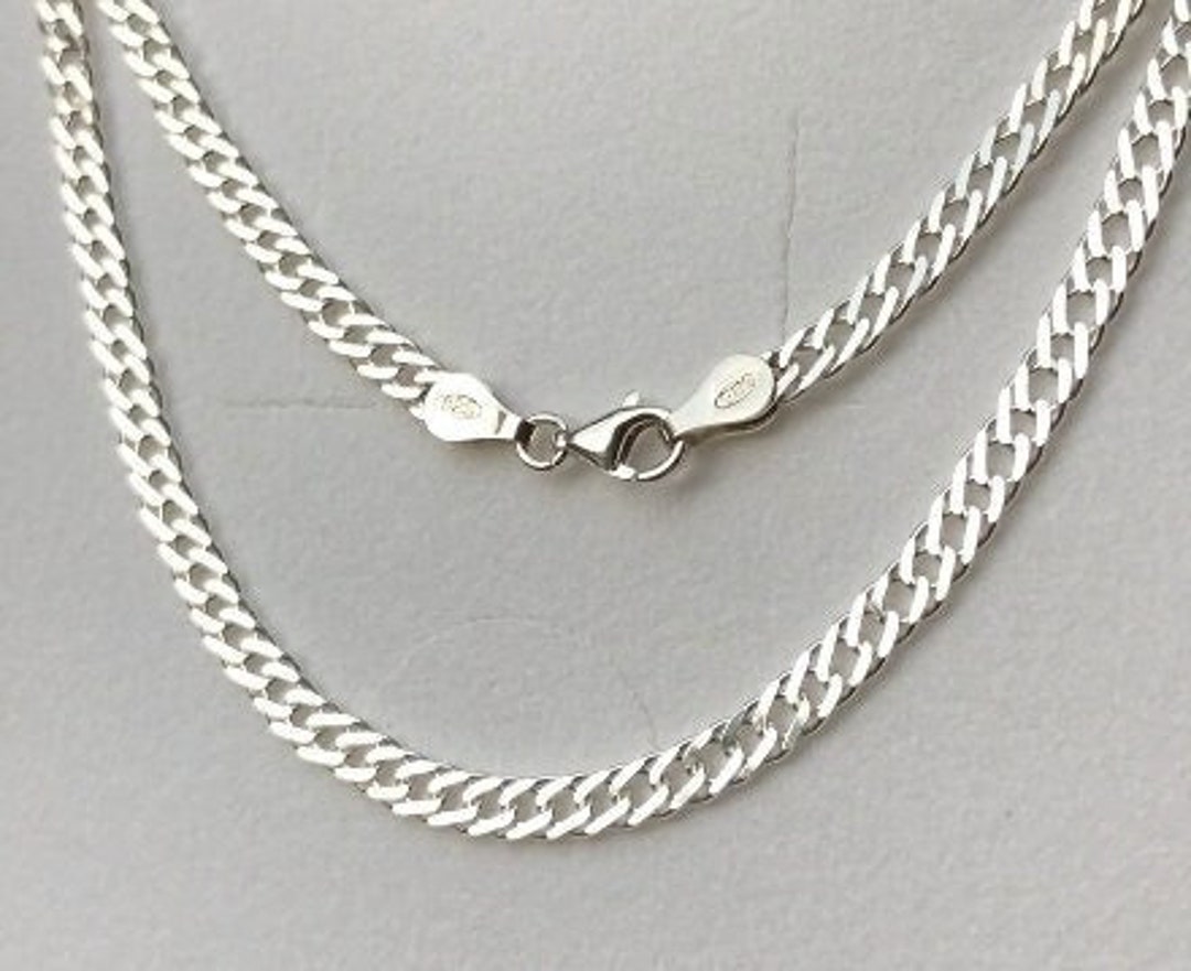 Rombo Link Chain Sterling Silver Necklace or Bracelet, Summer Jewelry ...