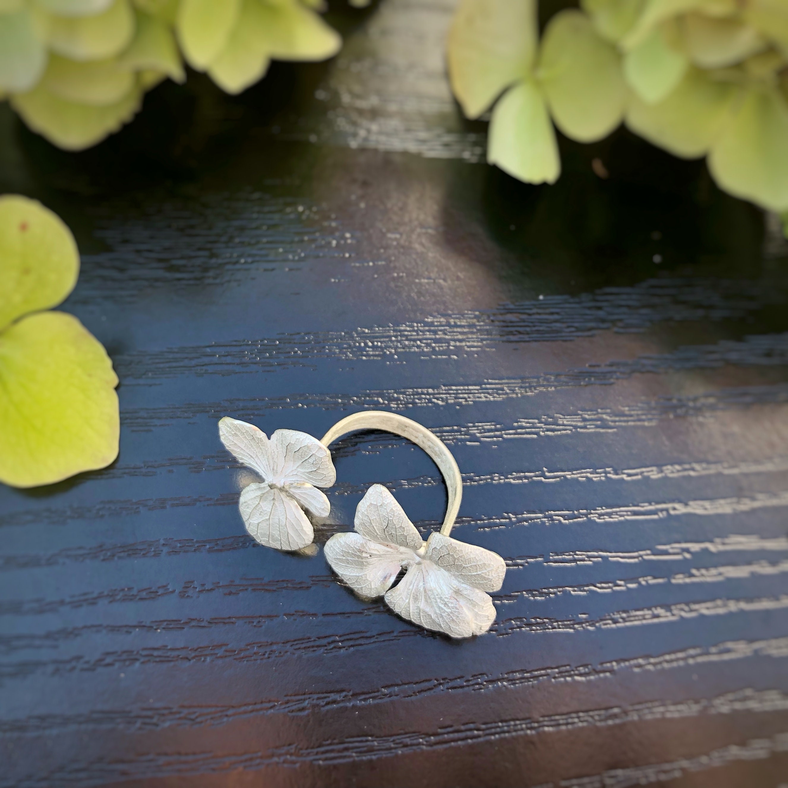 Hydrangea Open Ring Sterling Silver Botanical Ring Hydrangea - Etsy