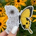 Clear Yellow Floral Butterfly Sticker | Waterproof Vinyl Decal - Etsy