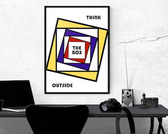 Think Outside the Box Printable Wall Art Typography - Etsy