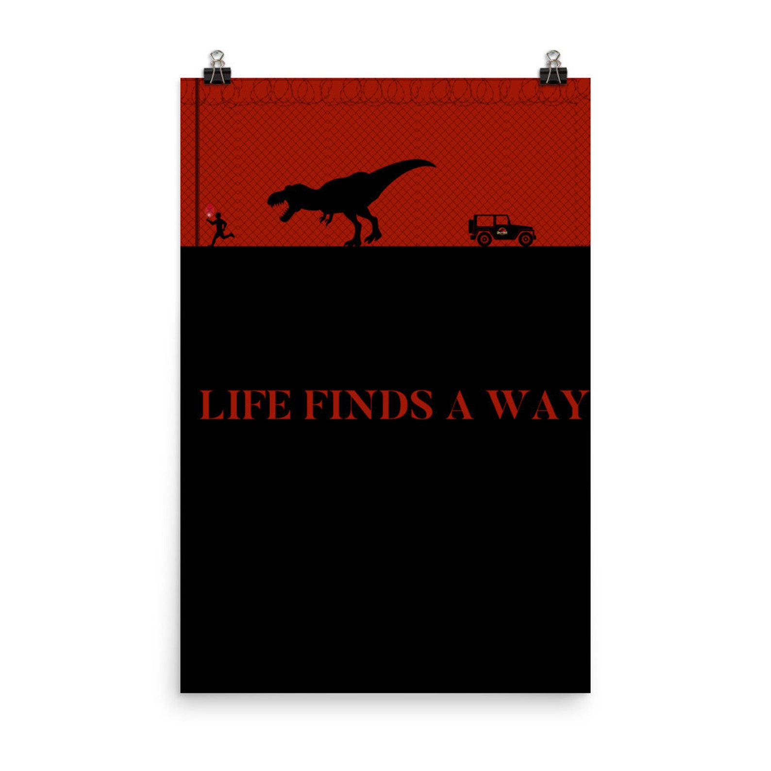 Jurassic Park Life Finds A Way Quote Inspired Minimal Art Wall Poster ...