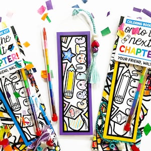 Graduate Coloring Bookmark Favor, Preschool Graduation Party Favors ...