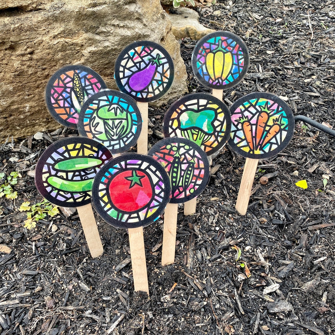 Vegetable Garden Marker Suncatcher Kit: Kids Arts & Crafts - Etsy