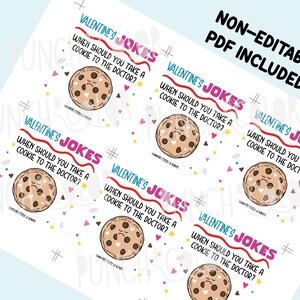 Cookie Valentines Day Cards Printable, Kids Joke Valentine's Day Card ...