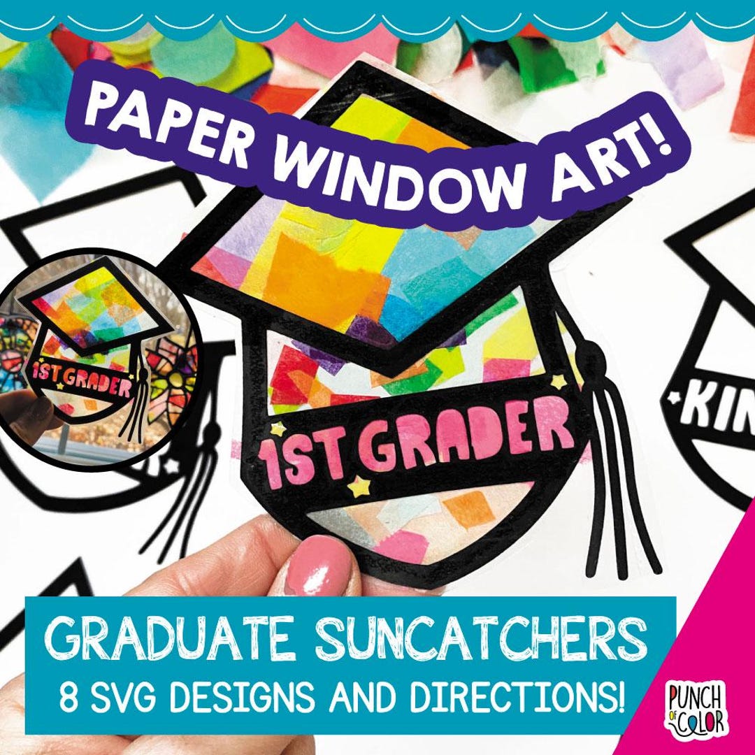 SVG File 8 Graduation Caps, Make Graduation Cap Suncatchers on Your ...