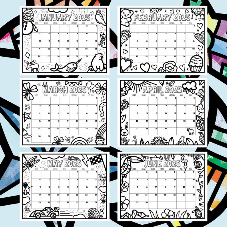 2026 Kids Calendar, Printable Coloring Kids Calendar, Preschool ...