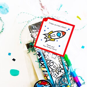 Outer Space Coloring Bookmarks, Planets or Galaxy Birthday Party Favor ...
