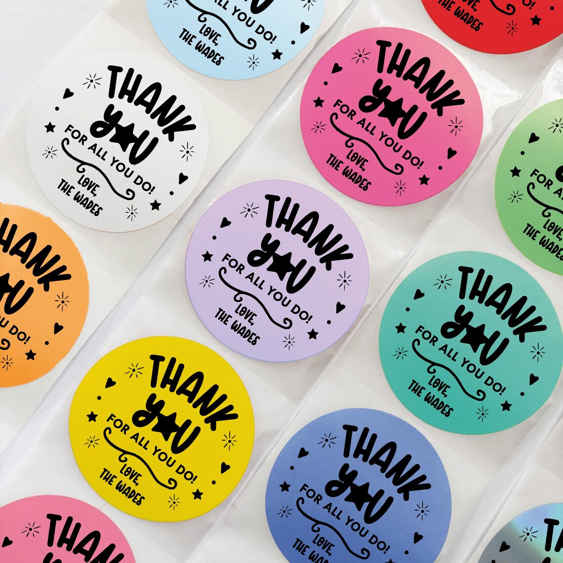 Personalized Thank You Stickers, School Staff Appreciation Week Favor ...
