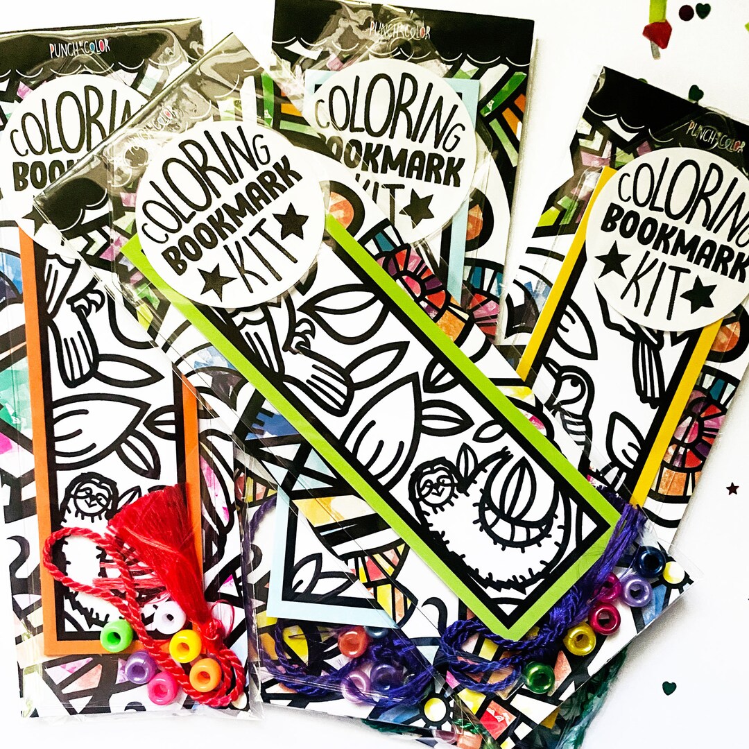 Rainforest Animals Bookmark Coloring Kit for Kids, Sloth Gift for Child ...