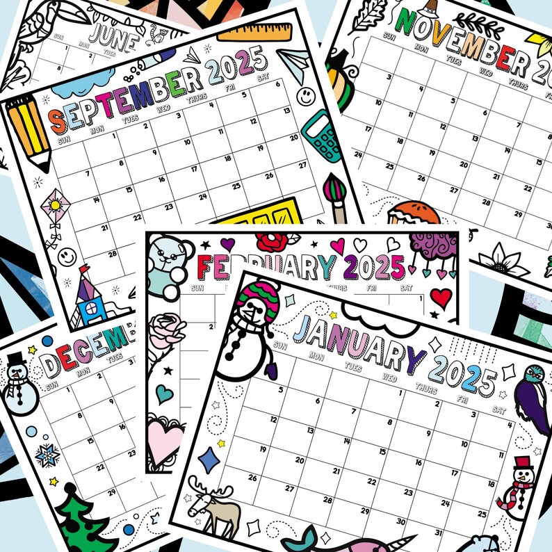 2026 Kids Calendar, Printable Coloring Kids Calendar, Preschool ...