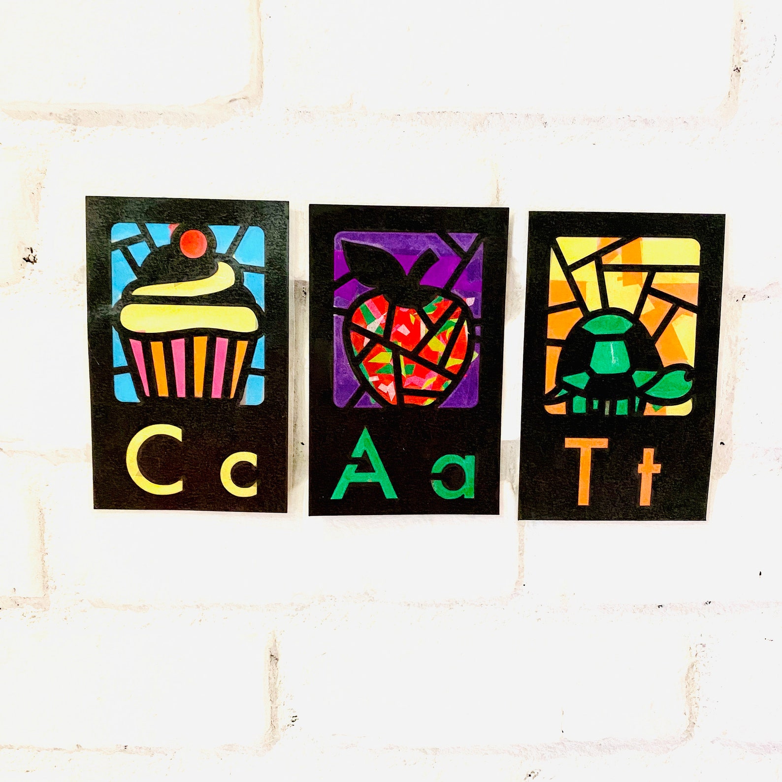 Alphabet Cards Suncatcher Kit Homeschool Montessori ABC - Etsy