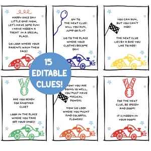Race Car Scavenger Hunt Digital Download, Editable Print at Home Race ...