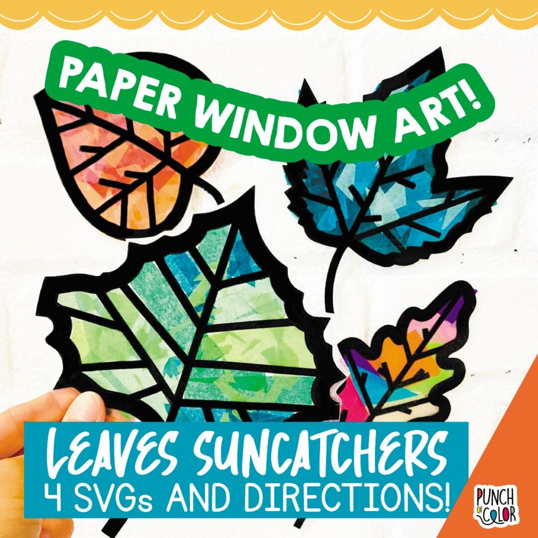SVG File 4 Fall Leaves, Make Autumn Suncatchers at Home on Your Cricut ...