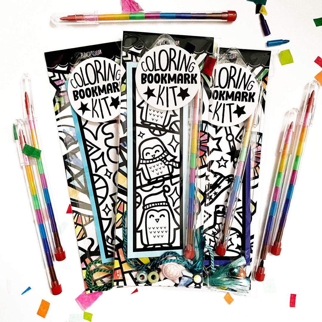 Penguin Coloring Bookmark for Kids Stocking Stuffer for Birthday Part ...