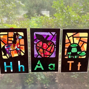 Alphabet Cards Arts and Crafts Suncatcher Kit, Learning Letters Toddler ...
