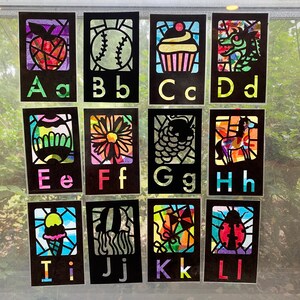 Alphabet Cards Suncatcher Kit Homeschool Montessori ABC - Etsy