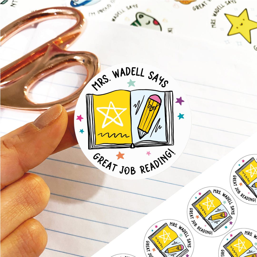 Student Reading Stickers, Teacher Reward Stickers, Personalized ...