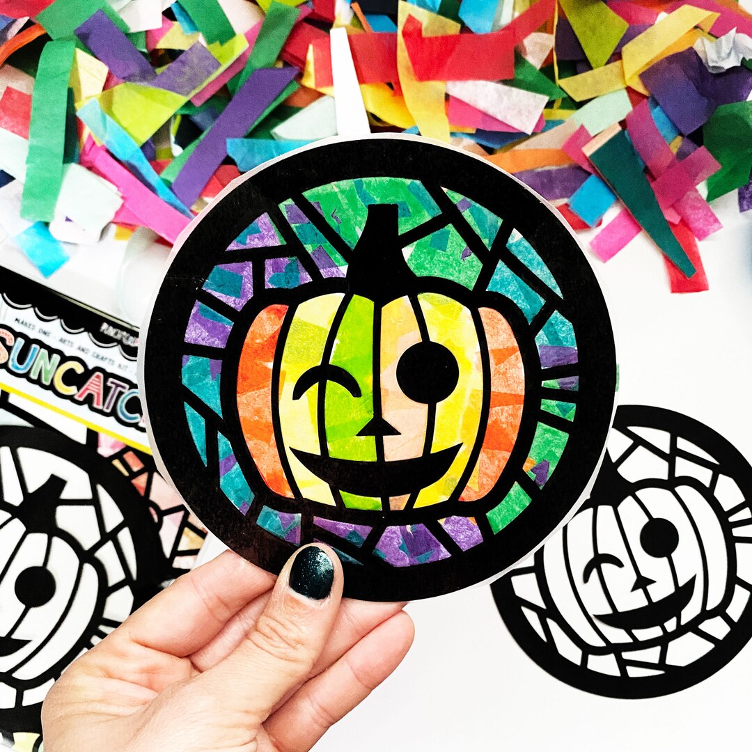 Pumpkin Suncatcher Craft Kit: Halloween Party Favor Activity - Etsy