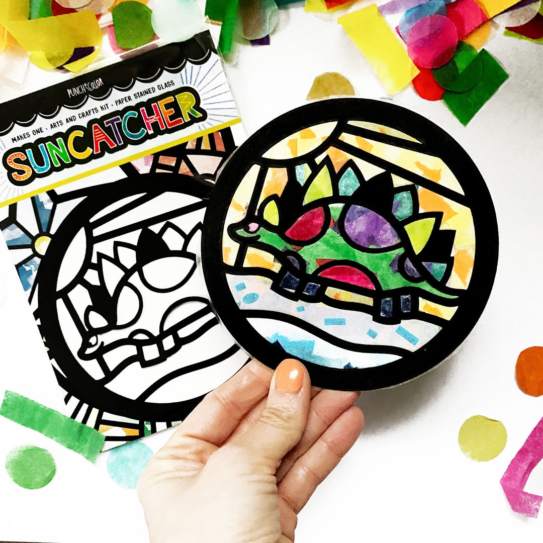 Dinosaur Suncatcher DIY Art Kit: Kids Birthday Party Craft - Etsy