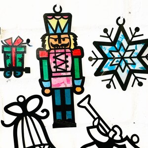 DIY Christmas Ornaments Tissue Paper Stained Glass Suncatcher Kit ...