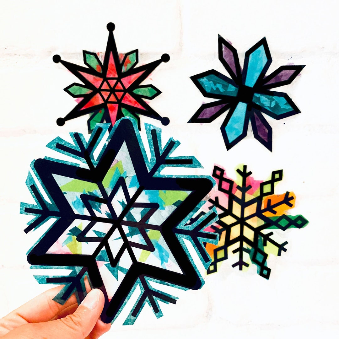Snowflake Suncatcher Kit: DIY Winter Craft, Kids' Party Activity - Etsy