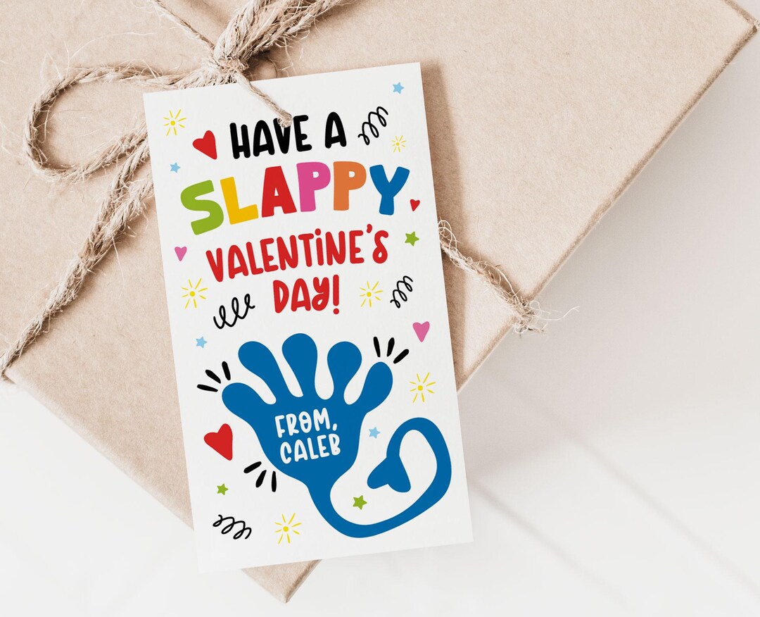 High Five Hand Kids Valentine, Printable Sticky Hand Valentine Tags ...