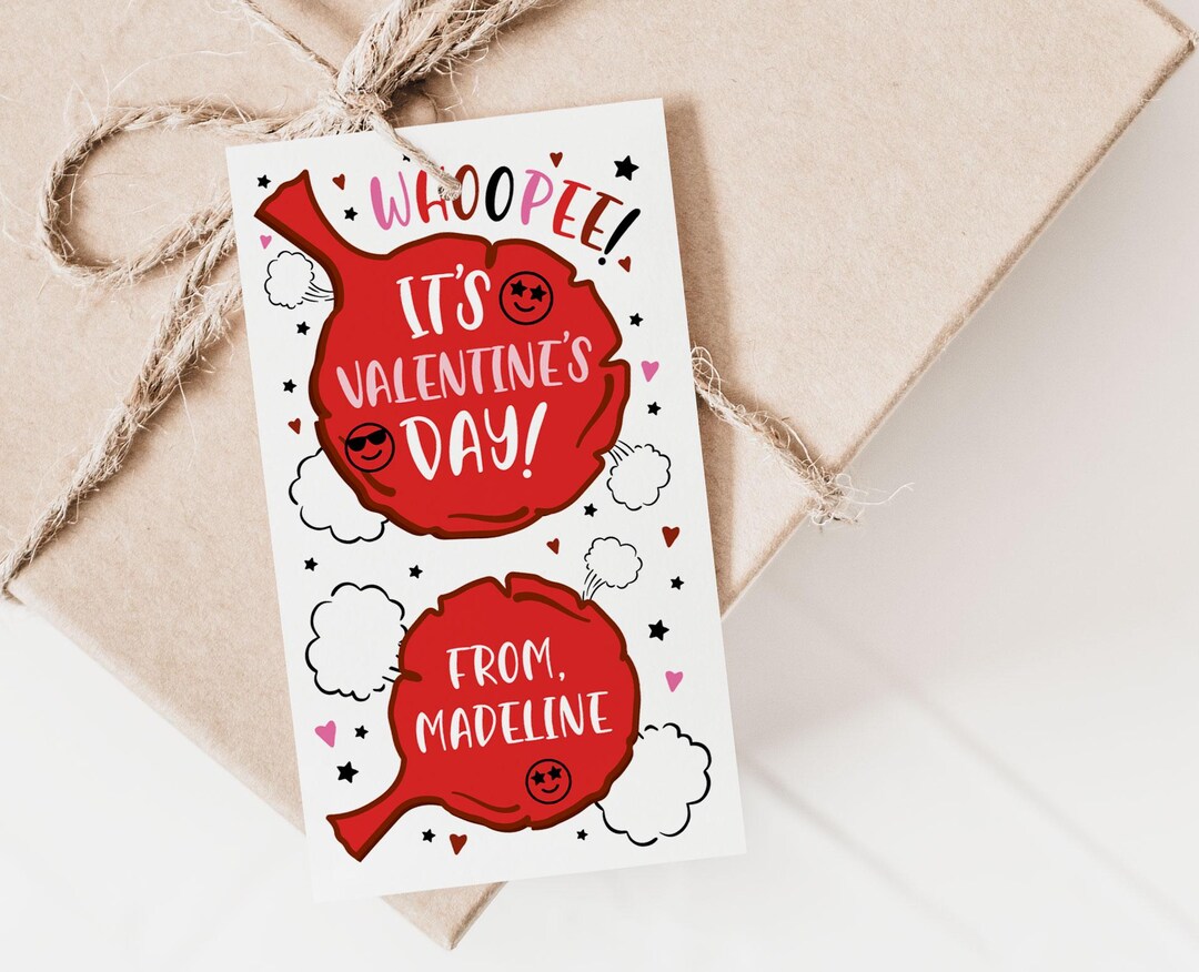 Whoopee It's Valentine's Day Favor Tag Printable, Whoopee Cushion ...