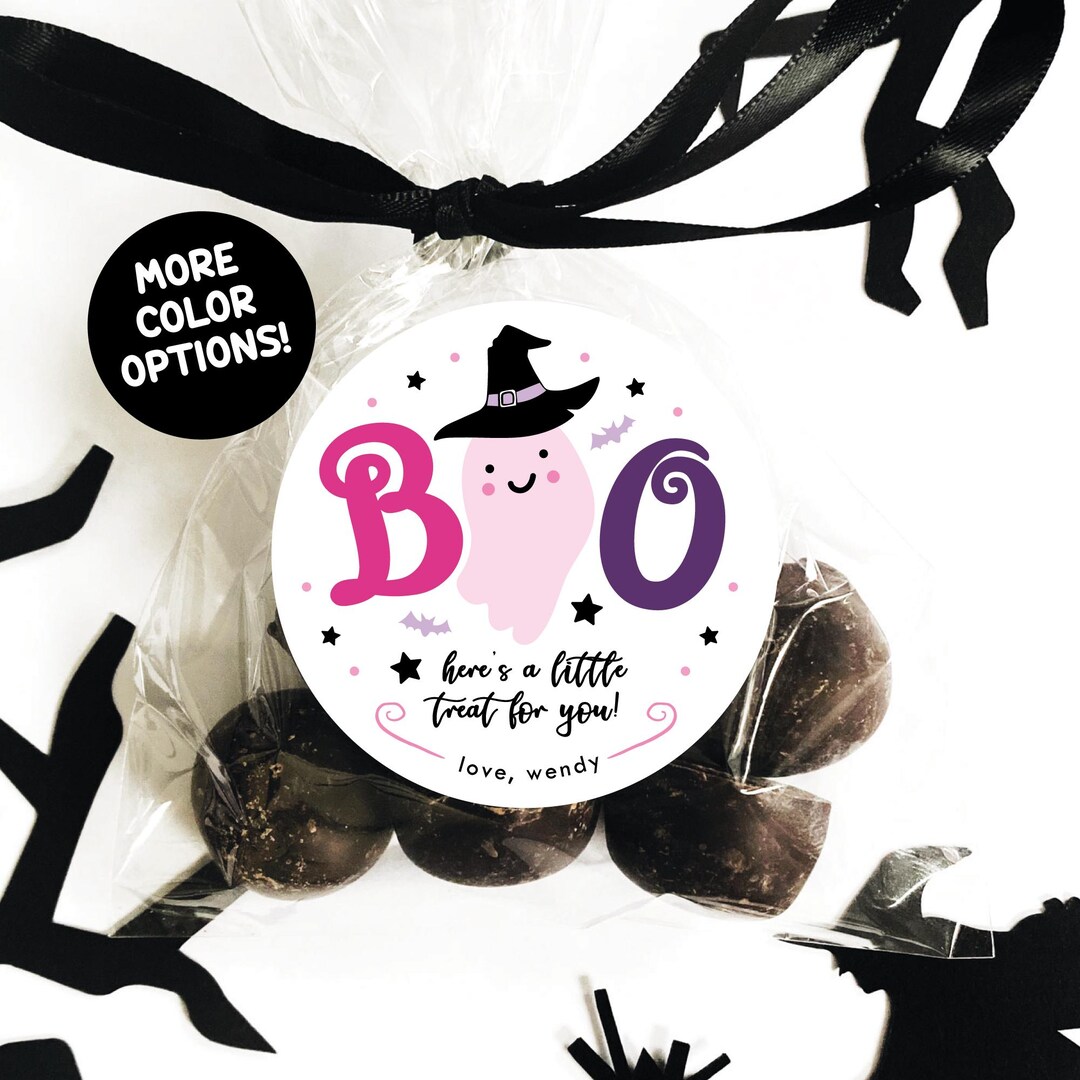 Boo Here's a Little Treat for You Favor Stickers, Halloween Classroom ...