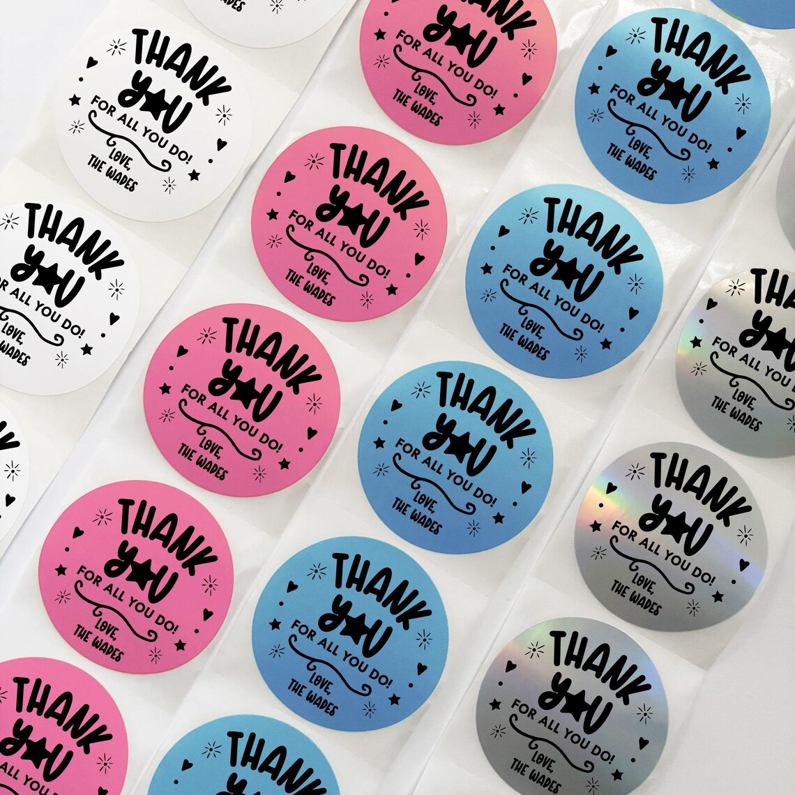 Personalized Thank You Stickers, School Staff Appreciation Week Favor ...