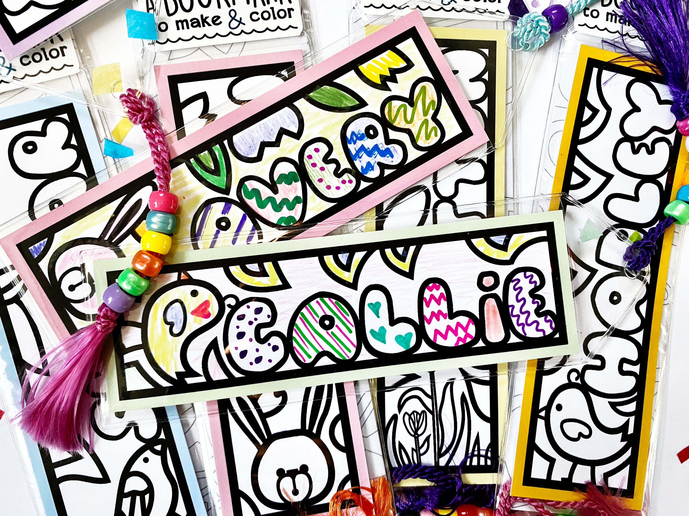 Bunny Rabbit Bookmark to Color Easter Basket Stuffer for - Etsy