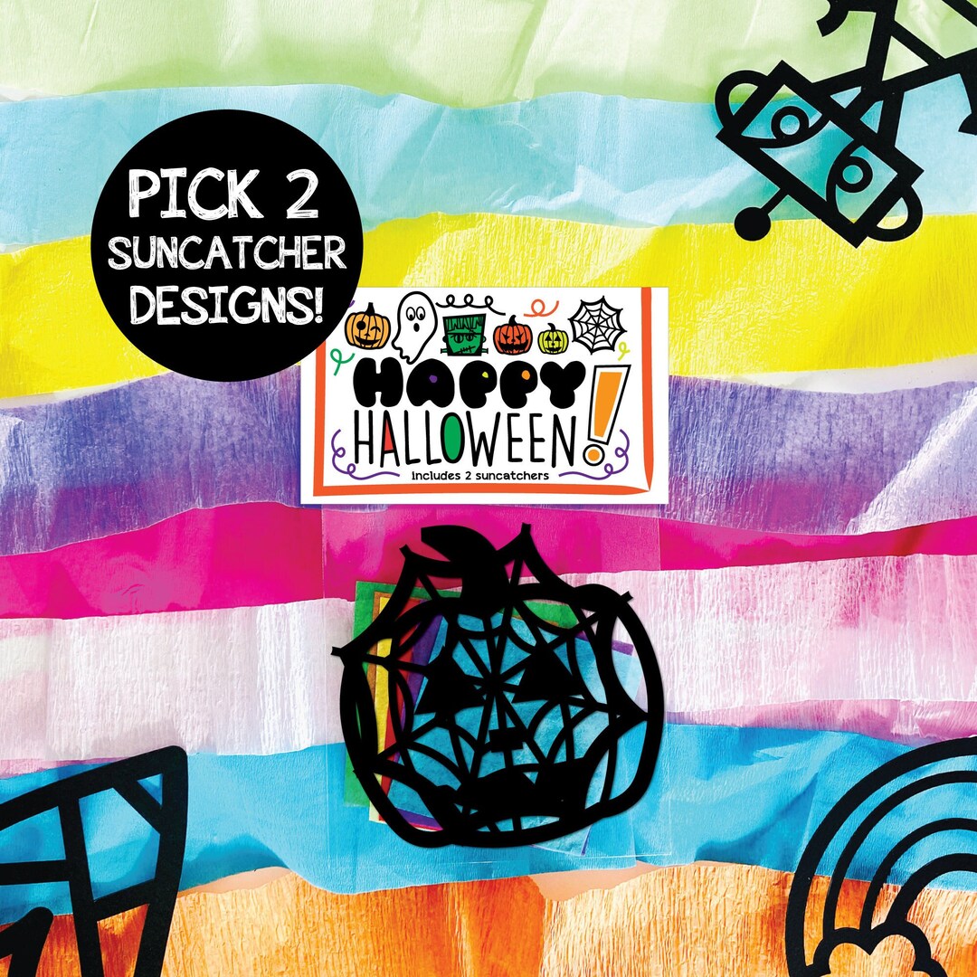 CHOOSE 2 Mini Halloween Suncatcher Kit Halloween Class Party Favors for ...