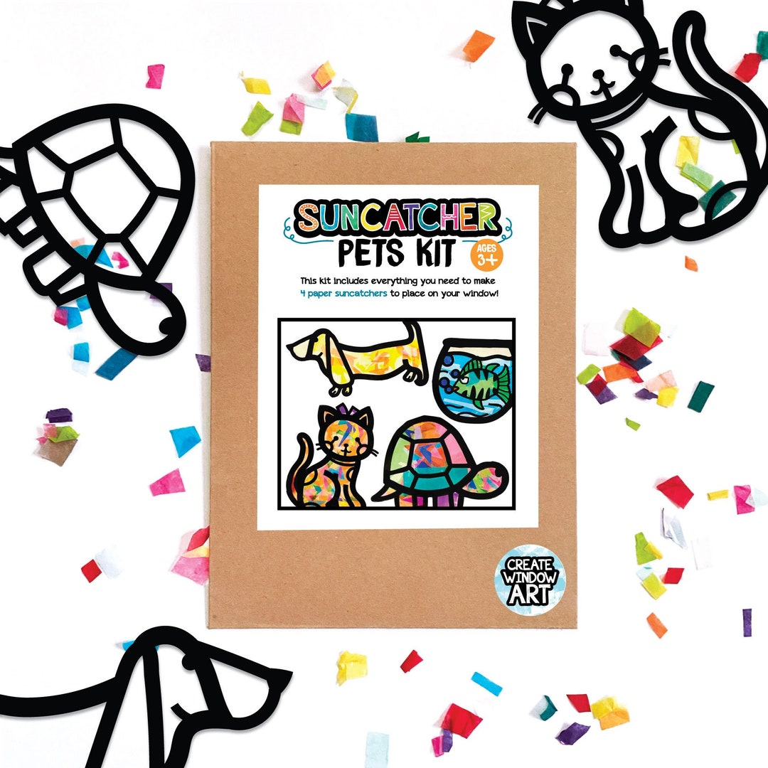 Pets Arts and Craft Kit for Kids, Dog Cat Turtle and Fish Activity for ...