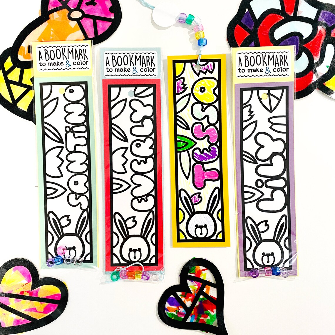Bunny Rabbit Bookmark to Color Easter Basket Stuffer for - Etsy