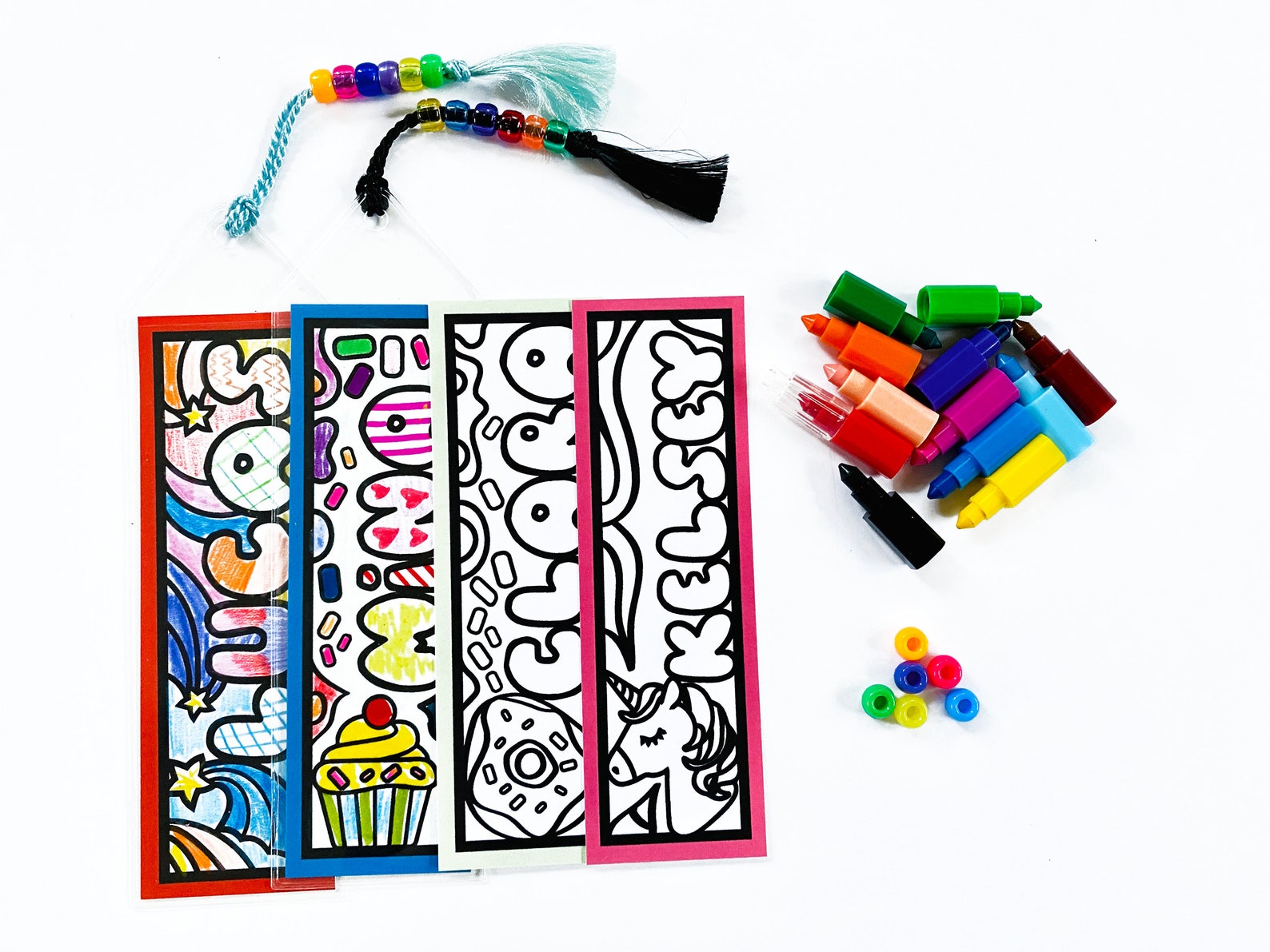 Personalized Bookmarks to Color Kids Birthday Party Favors - Etsy