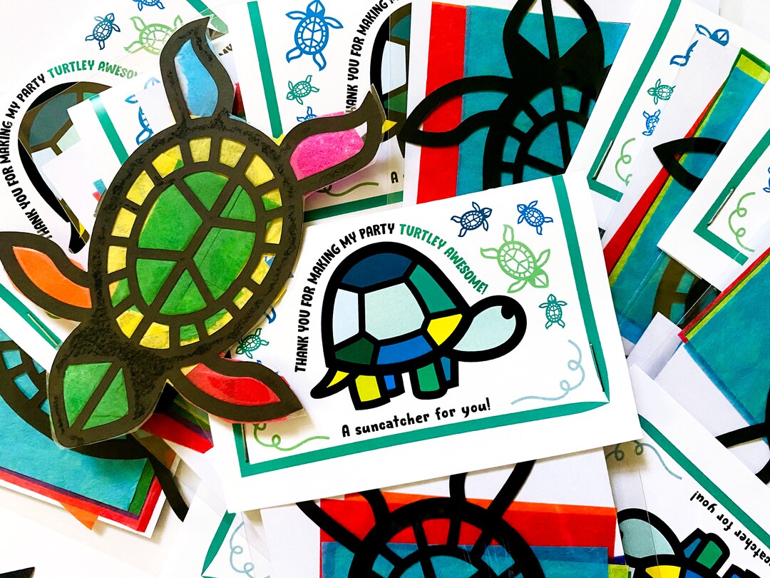 16 Bulk Turtle Suncatcher Kit Under the Sea Birthday Party - Etsy