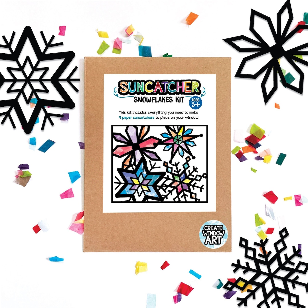 Snowflakes Suncatcher Kit - Christmas Crafts - Kids Craft Kit - DIY ...