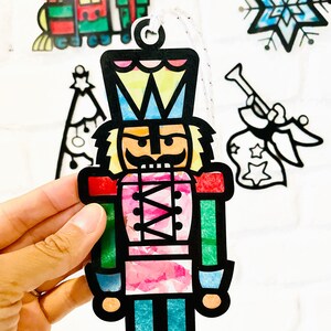DIY Christmas Ornaments Tissue Paper Stained Glass Suncatcher Kit ...