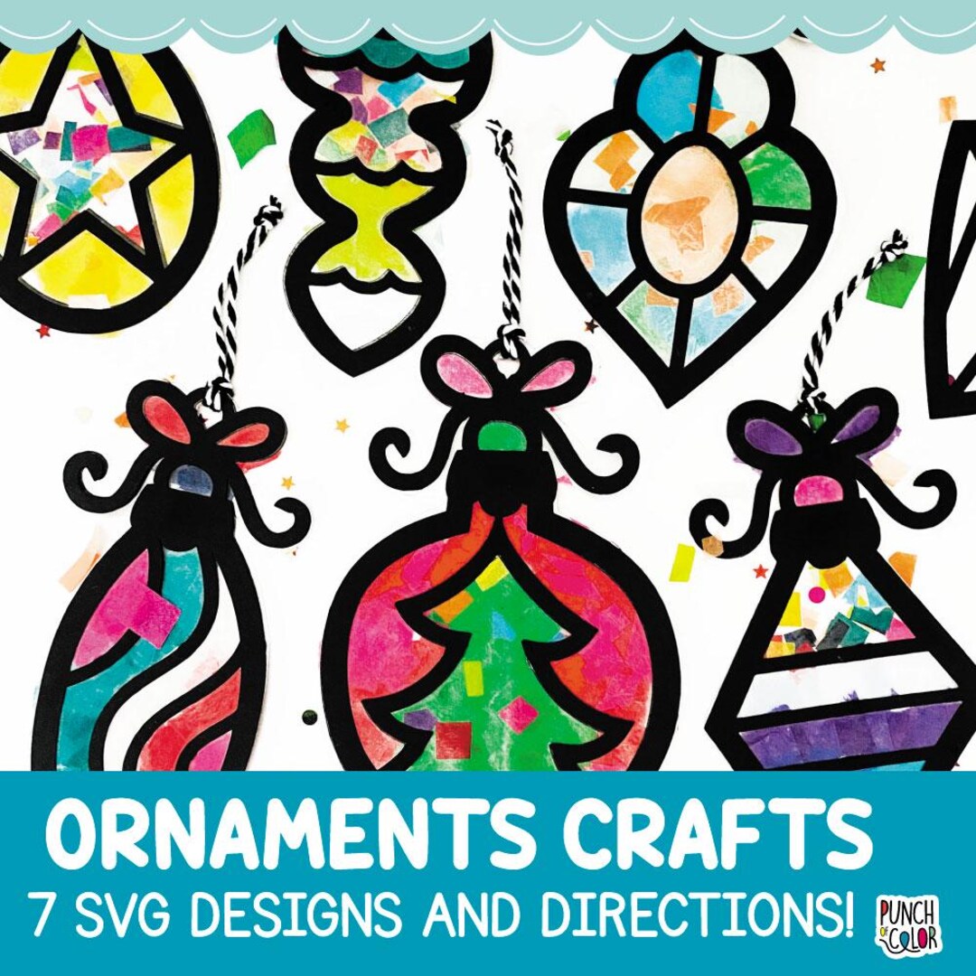 SVG File 7 Holiday Ornaments, Make Christmas Ornament Suncatchers on ...