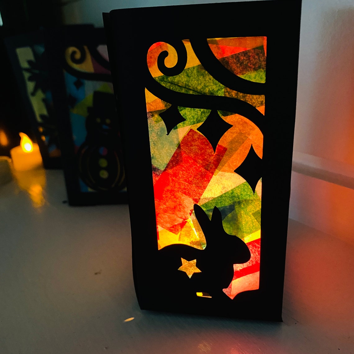 Winter Animals Lantern DIY Craft Kit for Kids, Easy Tissue Paper Snowy ...