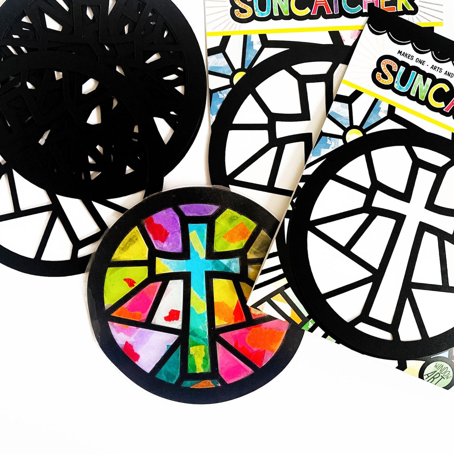 Bulk Cross Suncatcher Paper Craft Kit, Quiet Sunday School Church ...