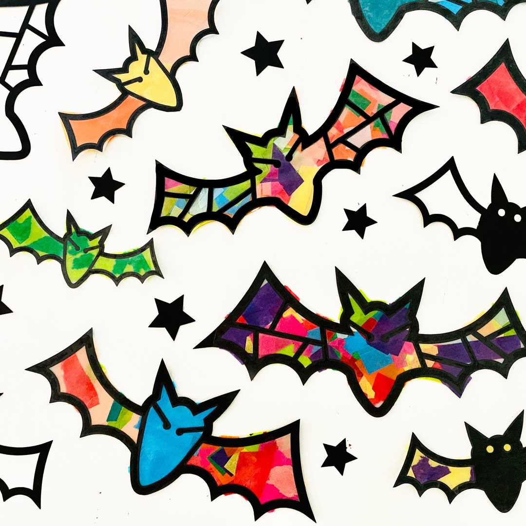 11 Bats Suncatcher Kit - Halloween Bats Arts and Craft Kit for Kids ...