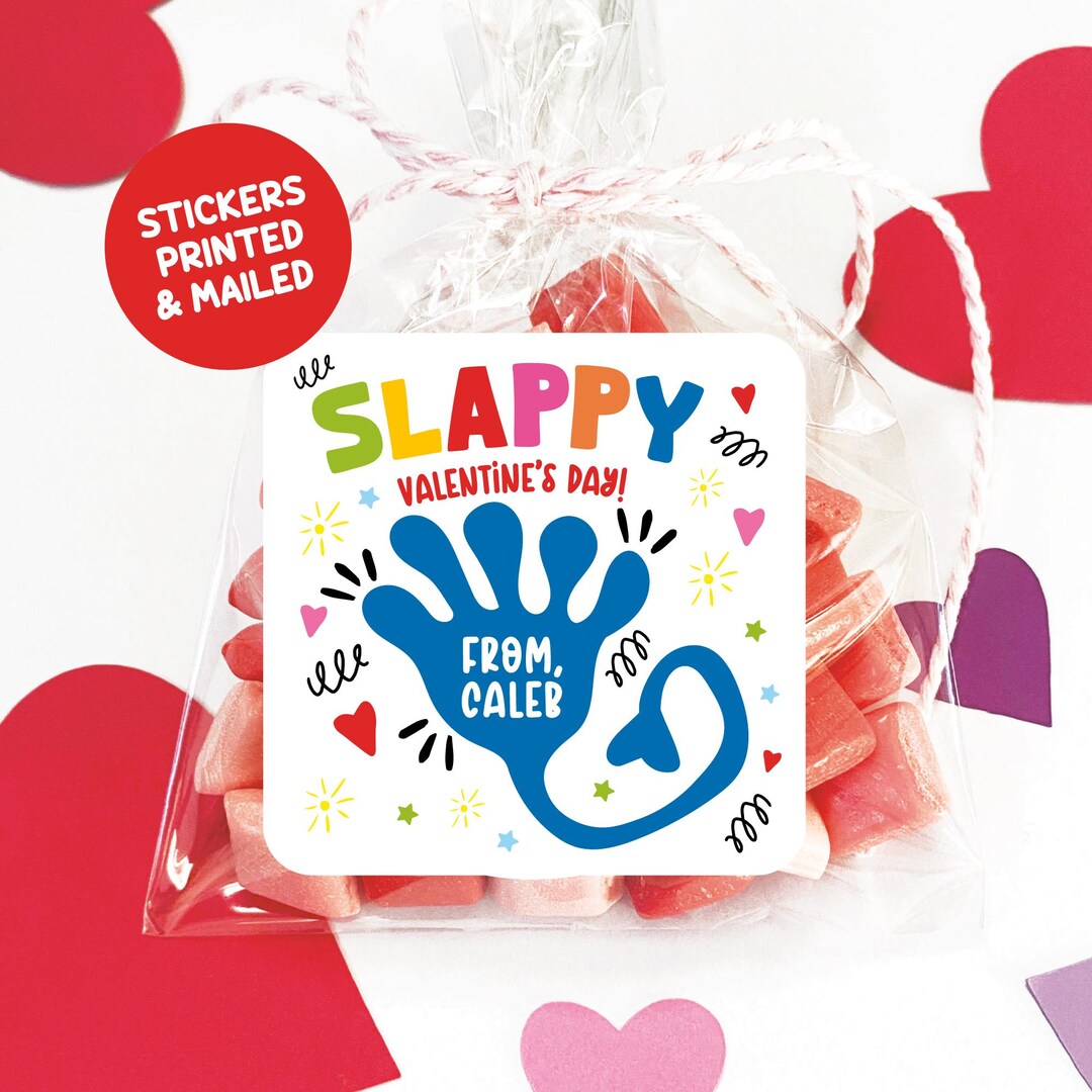 High Five Hand Personalized Valentine Sticker, Sticky Hand Valentine ...
