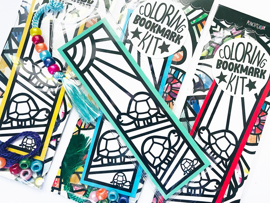 Turtle Coloring Bookmarks, Turtle Birthday Party Favor and Activity for ...