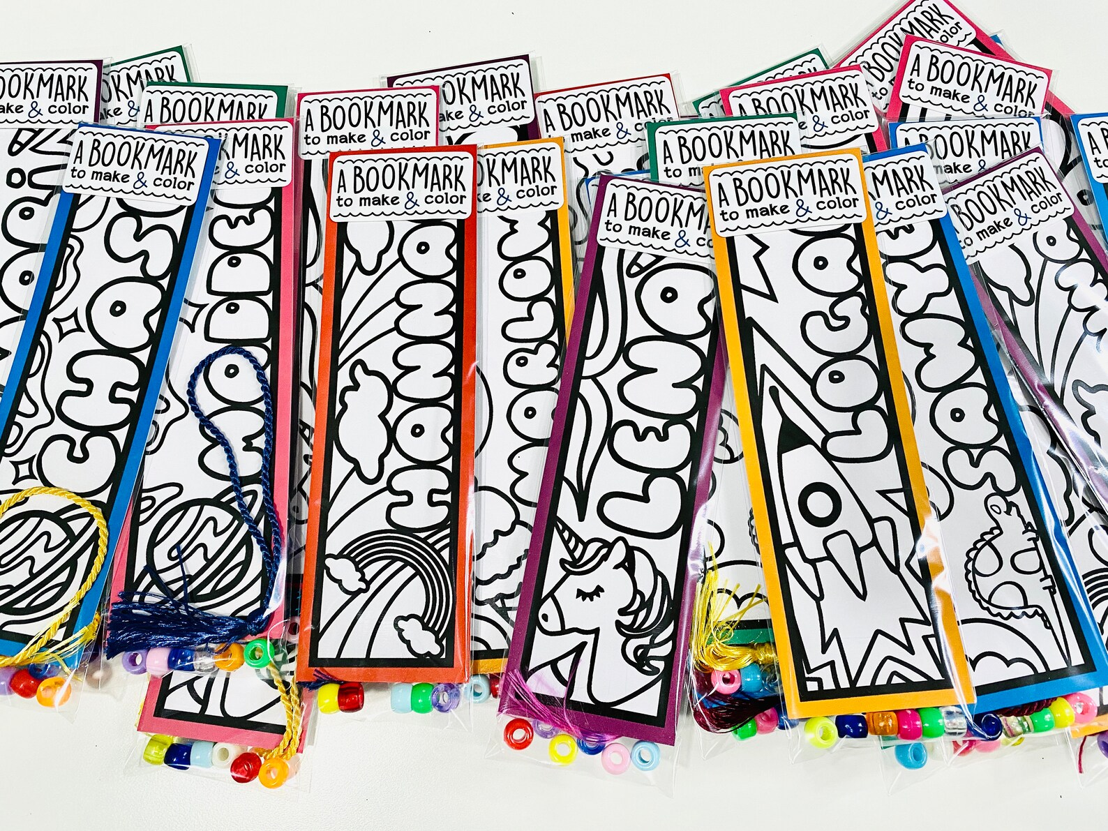Personalized Bookmarks to Color Kids Birthday Party Favors - Etsy