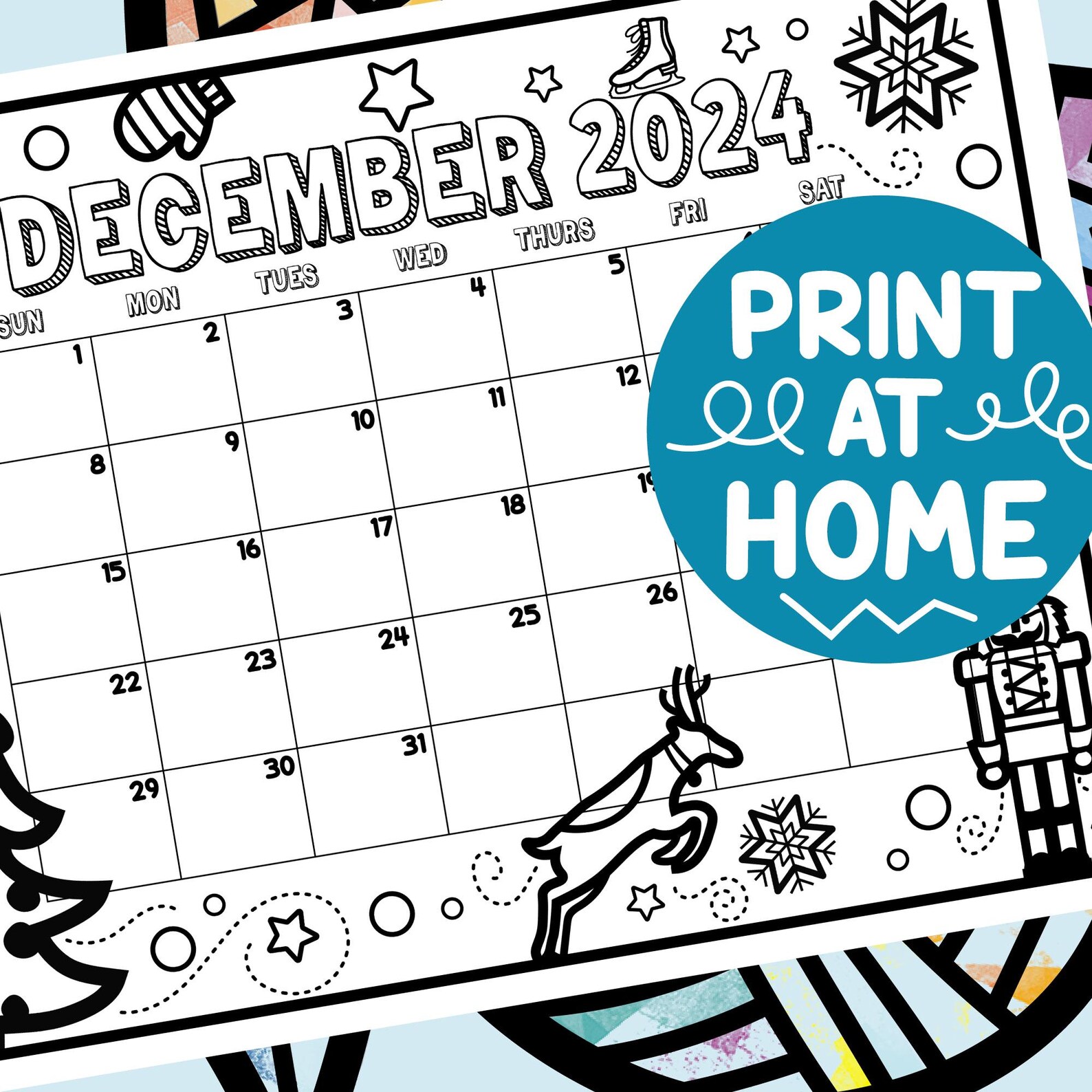 2026 Kids Calendar, Printable Coloring Kids Calendar, Preschool ...