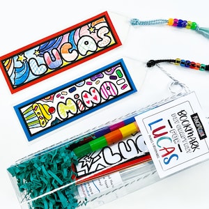DIY 4 Bookmark Arts and Crafts Kit Kids Personalized Coloring Bookmark ...