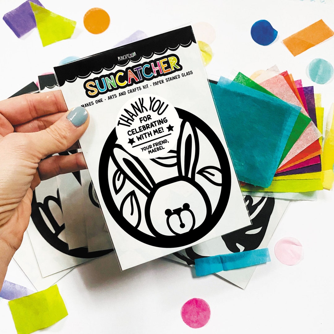 Bunny Suncatcher Craft Kit for Kids, Easter Basket Stuffer for Toddler ...