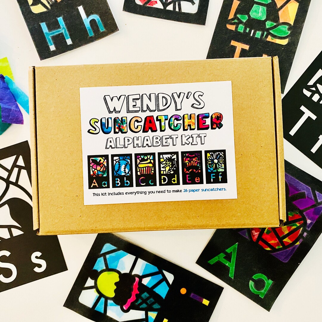 Alphabet Cards Arts and Crafts Suncatcher Kit, Learning Letters Toddler ...